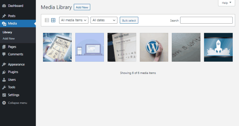 How to navigate the WordPress Media Library?